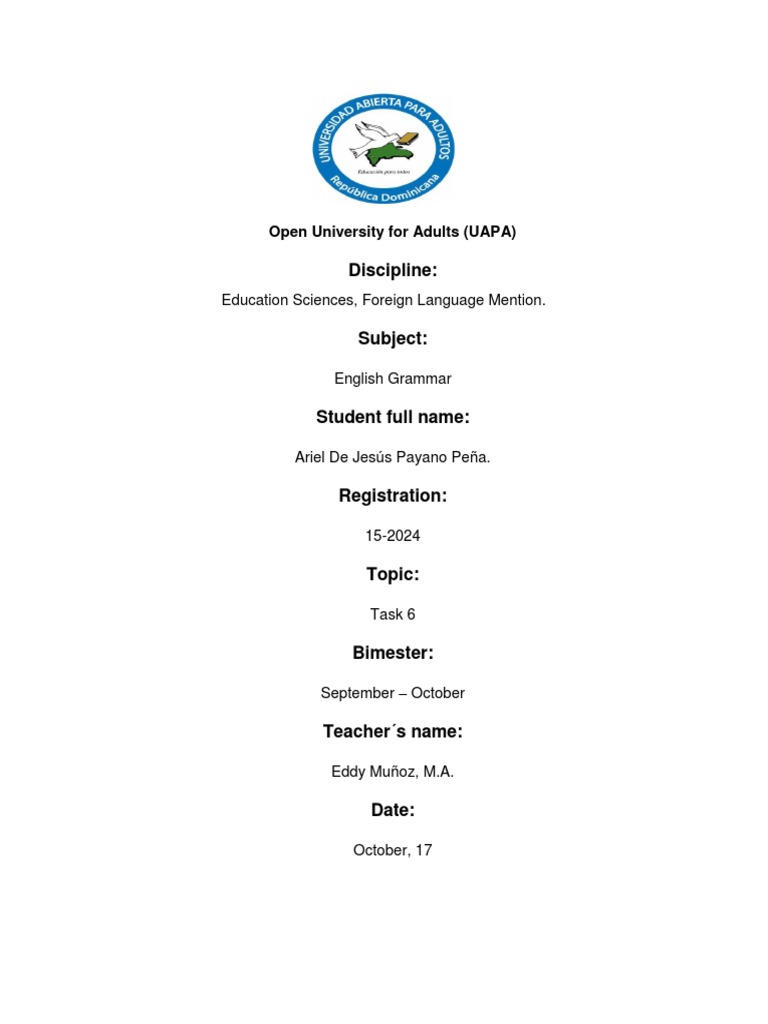 Task 6 | PDF | English Grammar | English Language