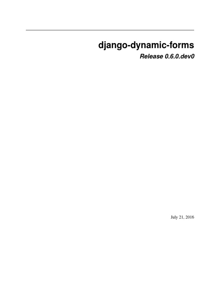 Django Dynamic Forms Pdf Parameter Computer Programming Subroutine