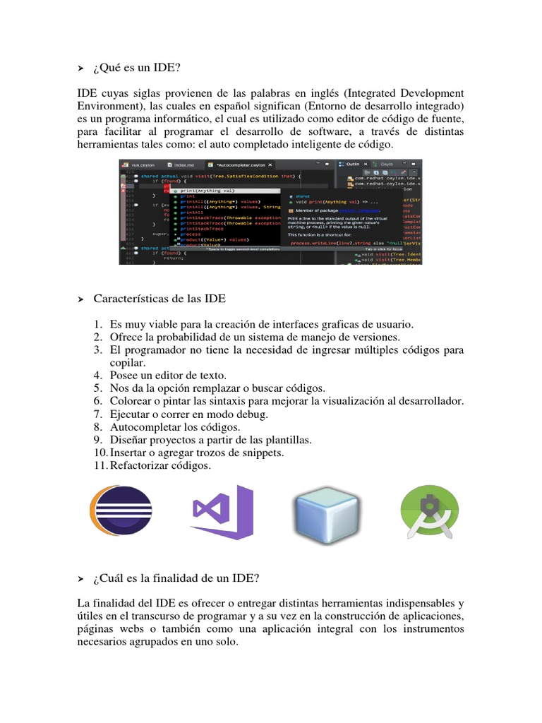 Qué Es Un IDE | PDF | Entorno de desarrollo integrado | Frijoles Netos