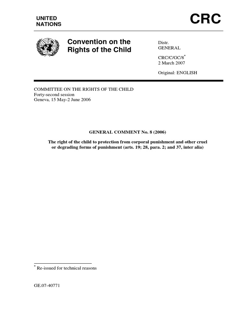 GC8 (2006) The Right of The Child To Protection From Corporal ...