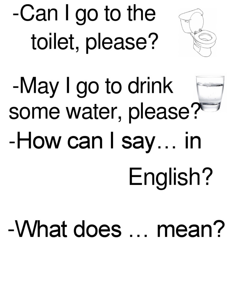 Canigotothe Toilet, Please? - May I Go To Drink Some Water, Please? | PDF