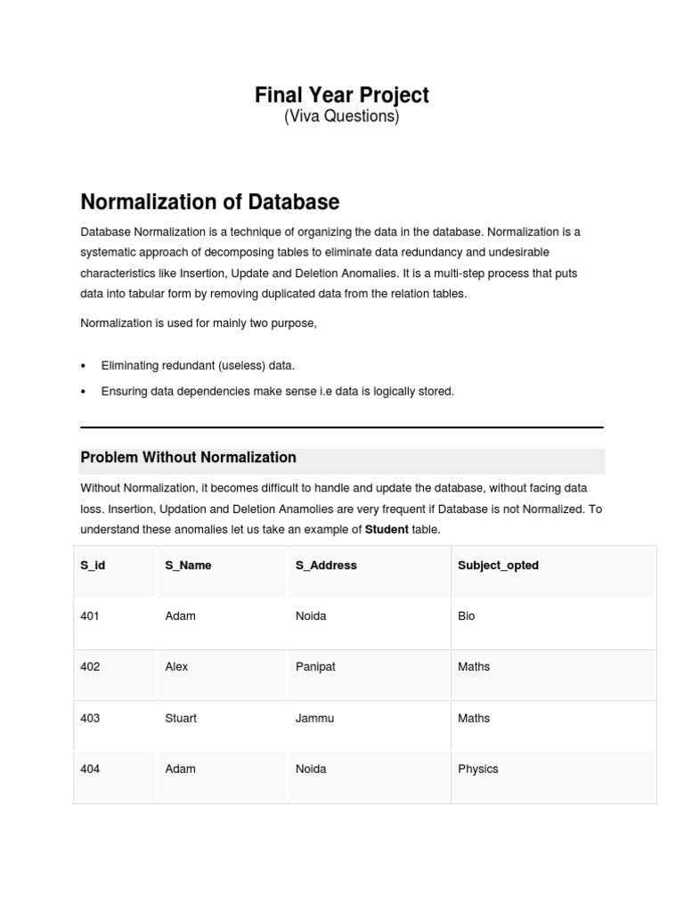 Normalization of Database | PDF | Software Prototyping | Software ...