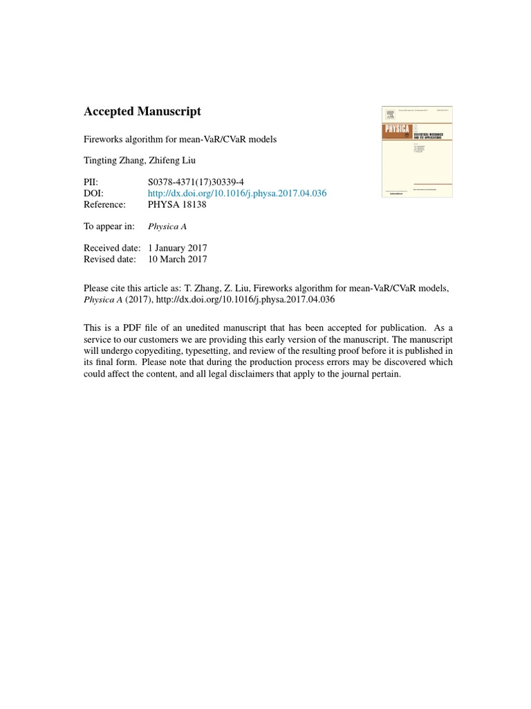 Cvar | PDF | Genetic Algorithm | Mathematical Optimization