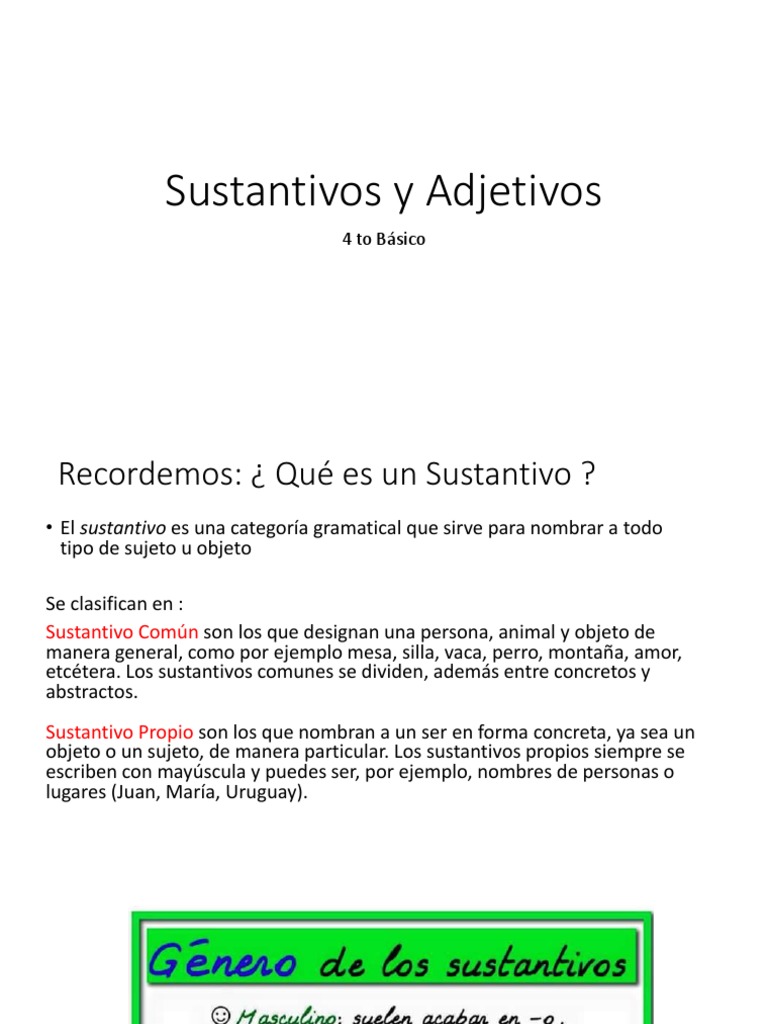Clasificación de Sustantivos y Adjetivos | PDF