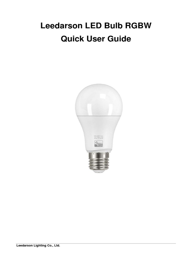 Leedarson LED Bulb RGBW | PDF | Incandescent Light Bulb | Computer Network