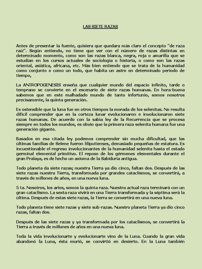 Las Siete Razas | PDF | Luna | Tierra