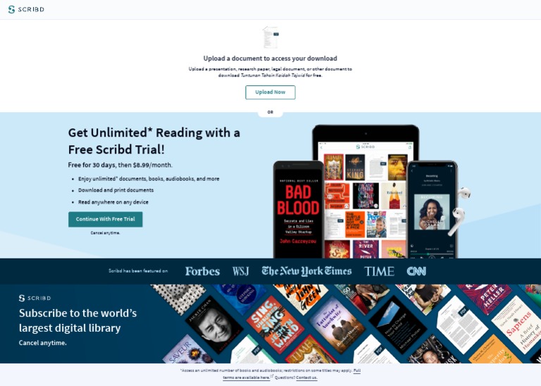 Get Unlimited Reading With A Free Scribd Trial!: Subscribe To The World's Largest Digital ...