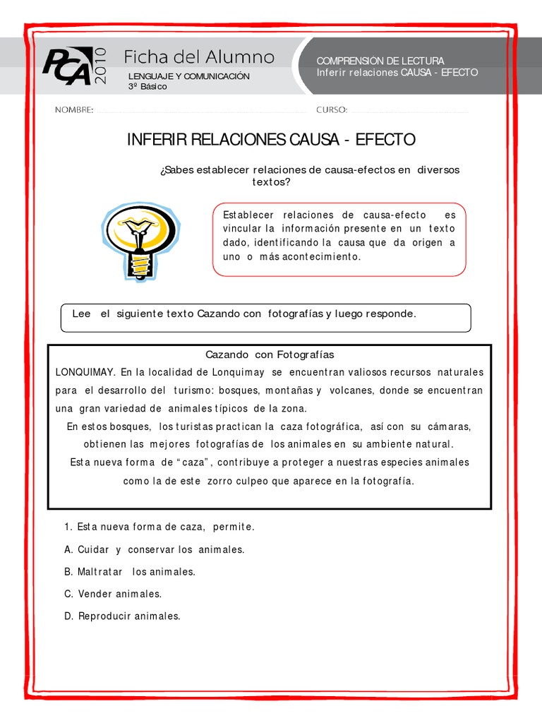 10 Inferir Relaciones Causa - Efecto PDF | PDF | Información | Turismo