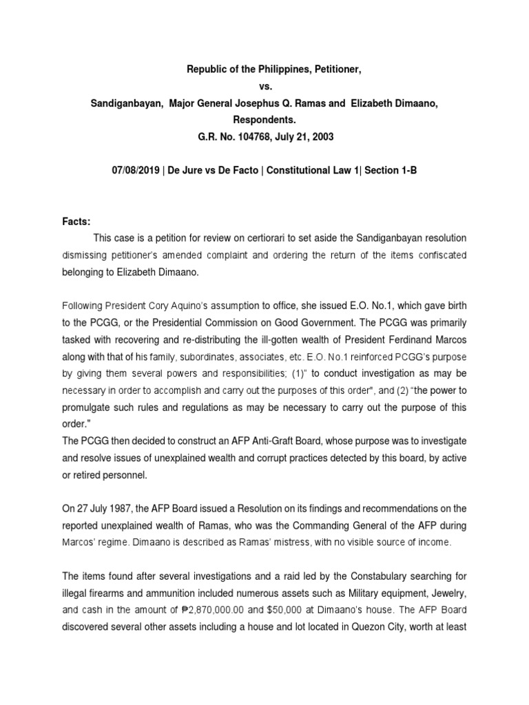 2 Republic V Sandiganbayan | PDF | Search And Seizure | Search Warrant