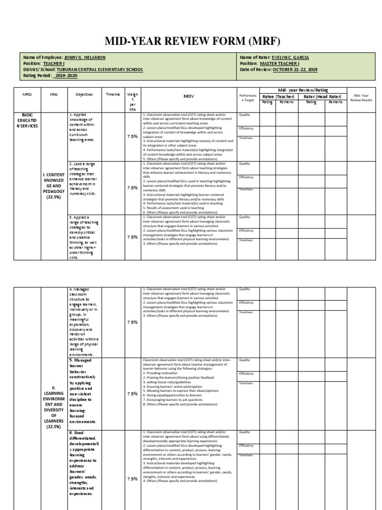 MRF and PMCF | PDF | Lesson Plan | Learning