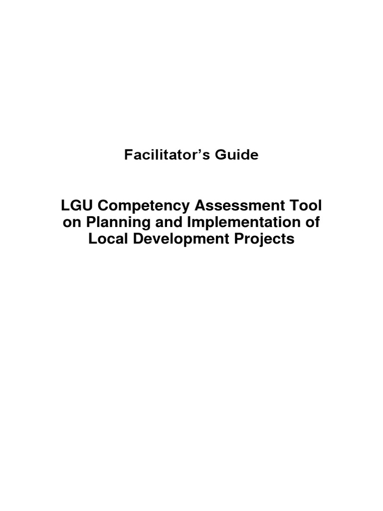 LGU Competency Assessment Faci Guide | PDF | Competence (Human ...