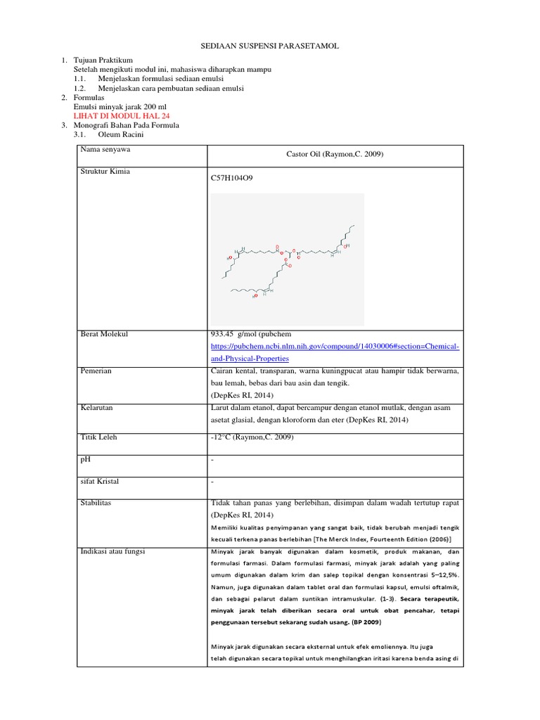 Emulsi Minyak Jarak (Ol - Ricini) | PDF | Memasak, Makanan, & Anggur ...