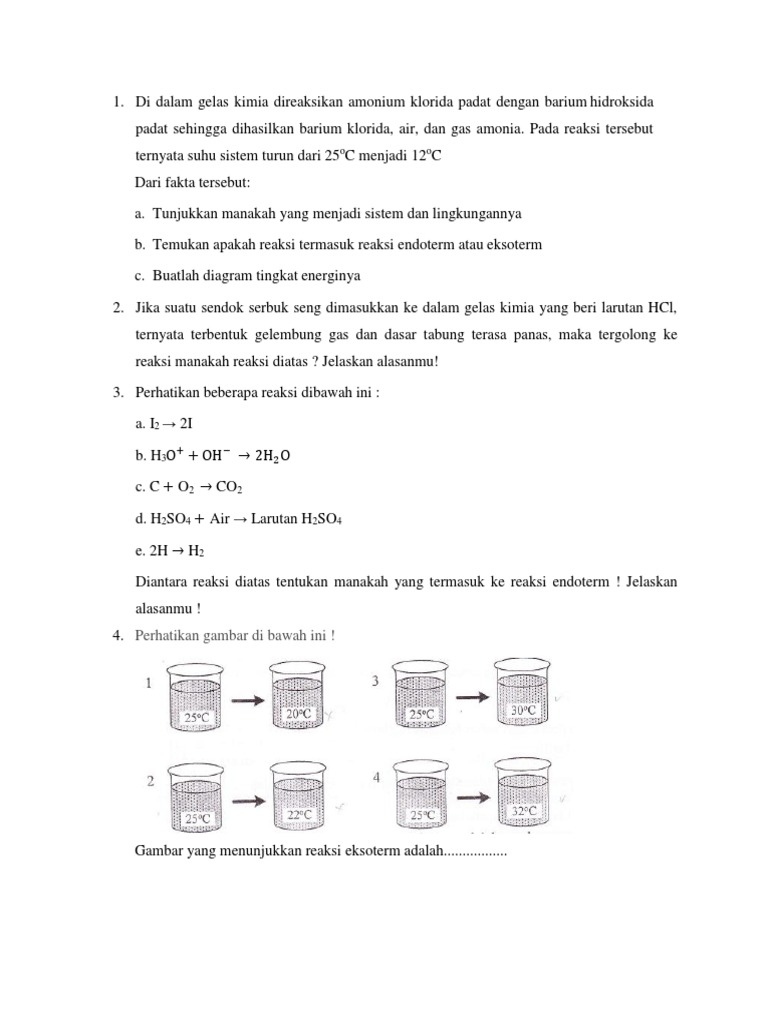 Reaksi Kimia: Endoterm, Eksoterm, dan Perubahan Entalpi | PDF | Sains & Matematika