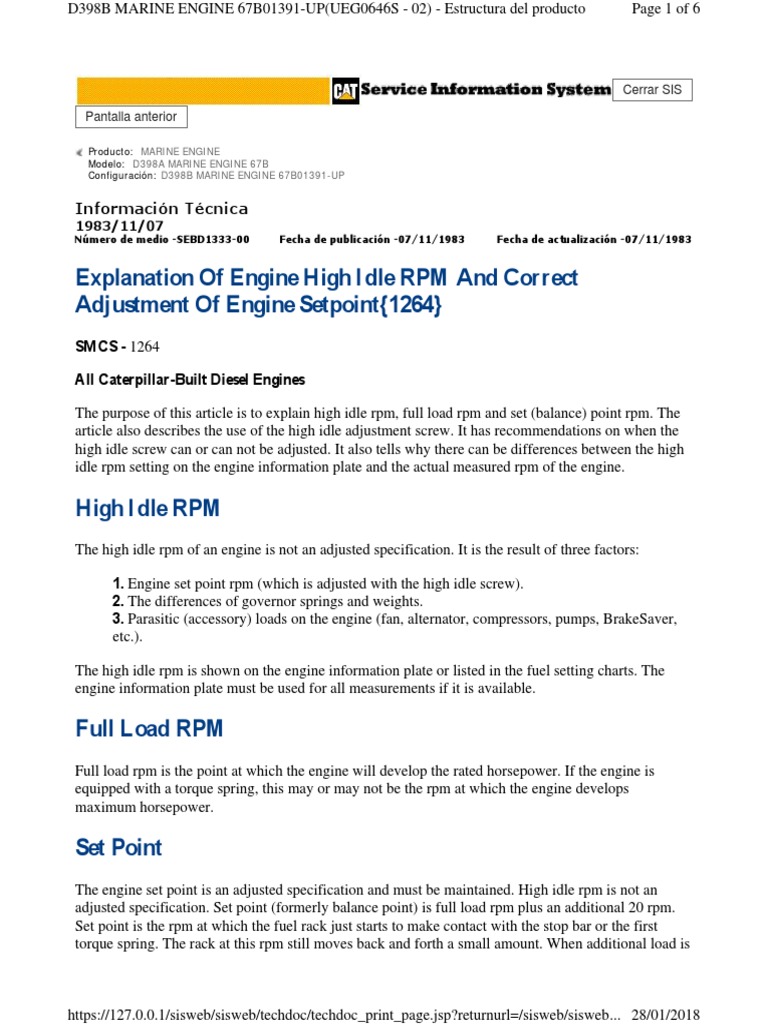 Explanation of Engine High Idle RPM and Correct Adjustment of Engine ...