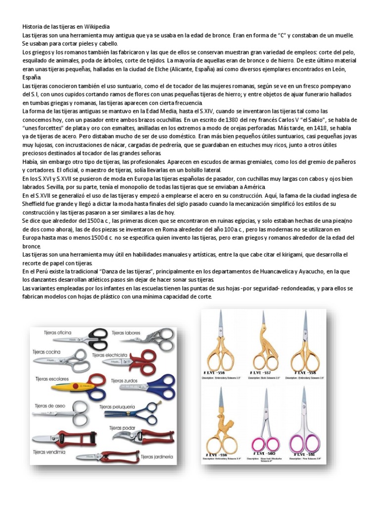 Historia de Las Tijeras en Wikipedia Uwu | PDF