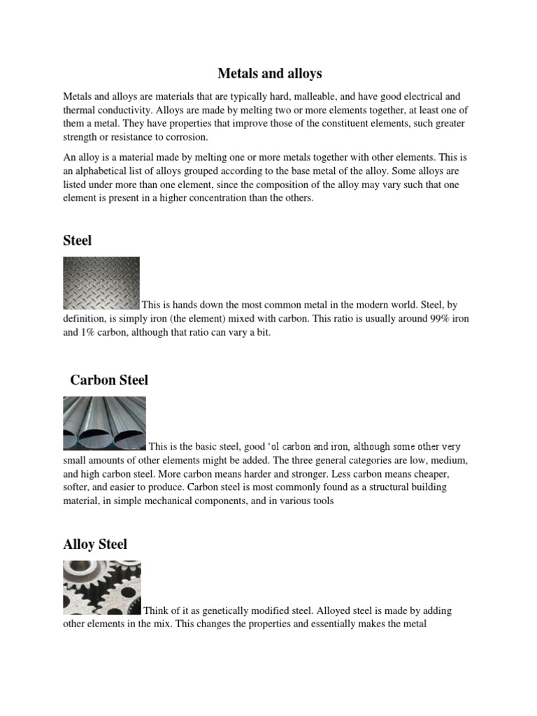 Metals and Alloys | PDF | Metals | Alloy