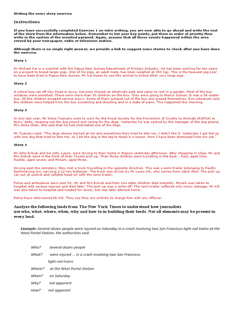 News Story Writing Exercise Guide | PDF | Cigarette | Michael Bloomberg