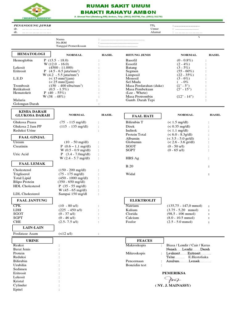 Form Hasil Lab - Print (Repaired) | PDF | Cholesterol | Natural Products