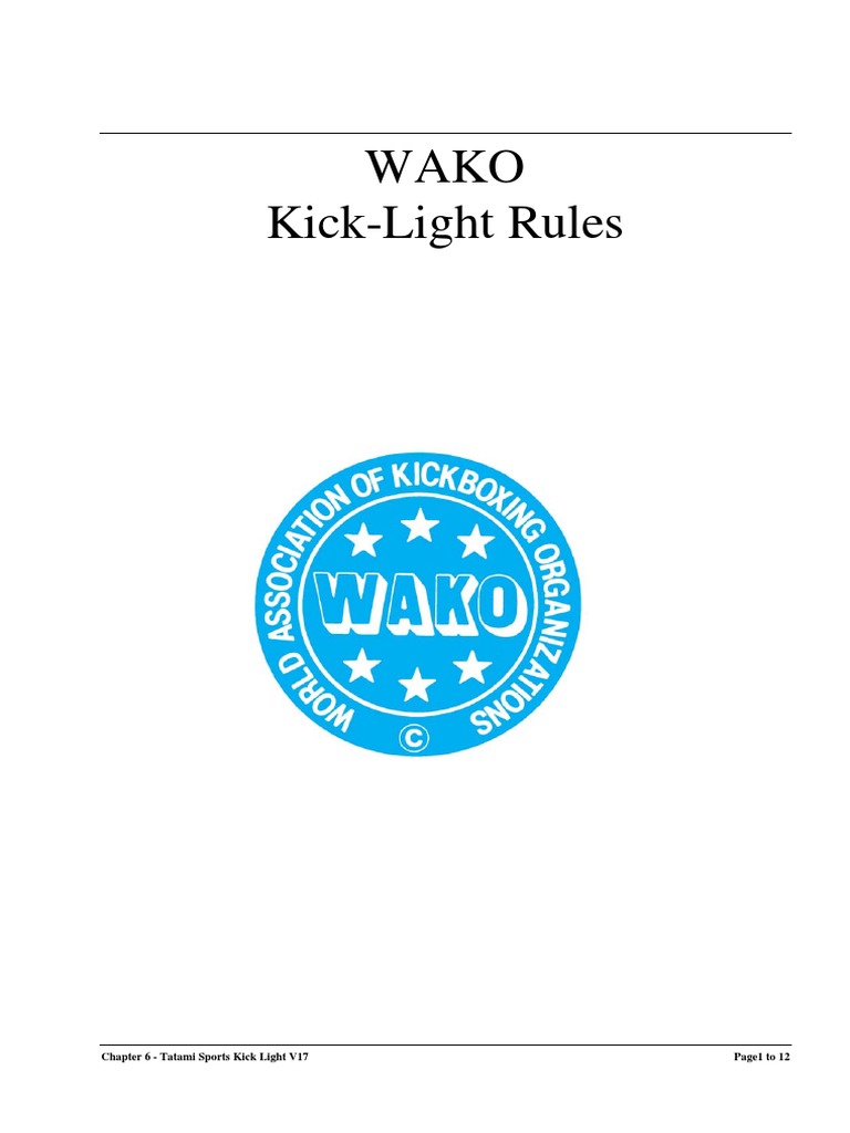 Wako Kick-Light Rules: Chapter 6 - Tatami Sports Kick Light V17 Page1 ...