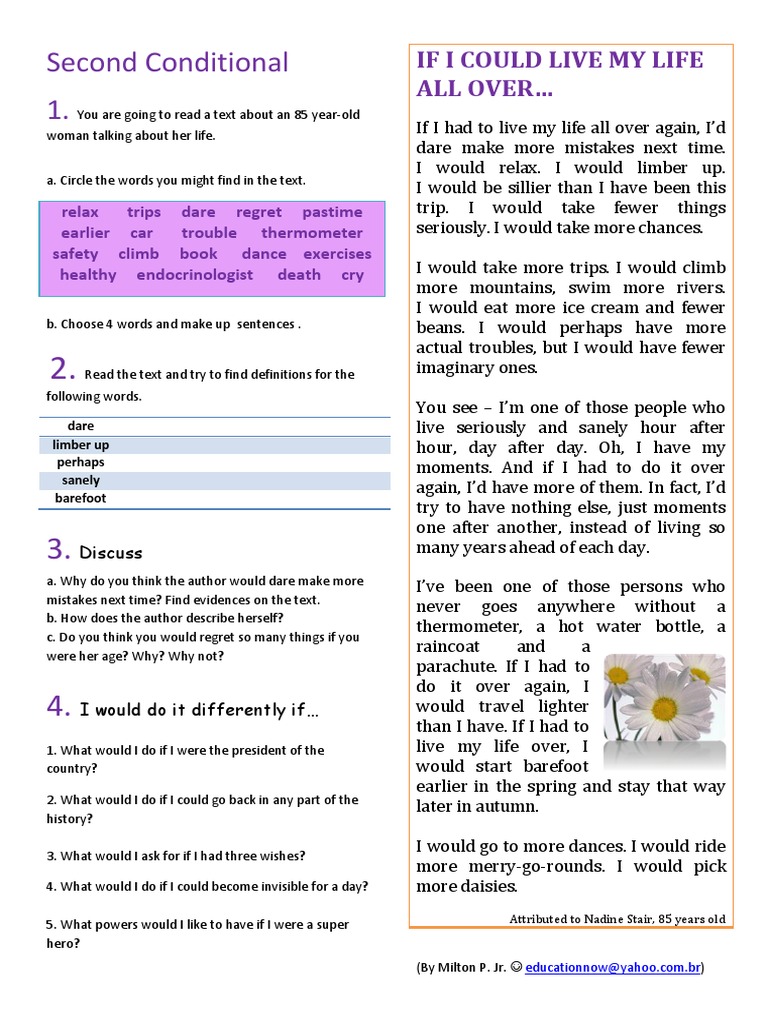 2nd Second Conditional Reading Actitivity Done | PDF