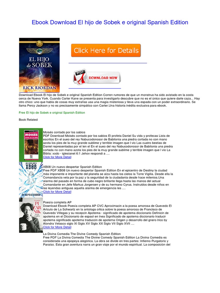 El Hijo de Sebeck | PDF | Divina Comedia | Patentar