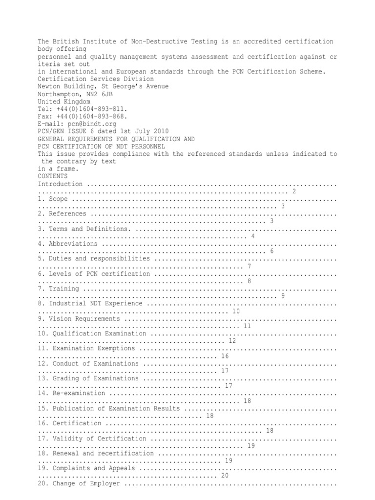PCN Outline | PDF | Nondestructive Testing | Test (Assessment)