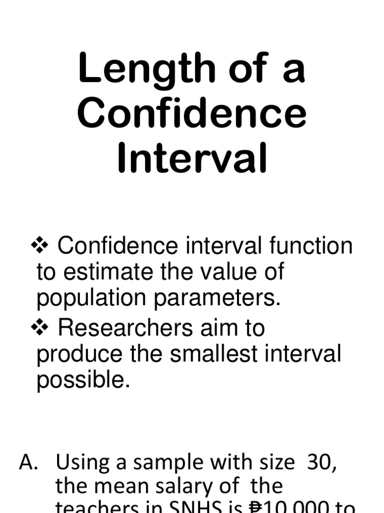 Length of A Confidence Interval | PDF | Confidence Interval | Sample ...