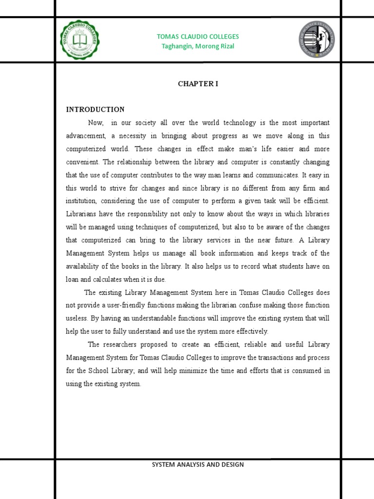 Tomas Claudio Colleges Taghangin, Morong Rizal | PDF | Libraries ...