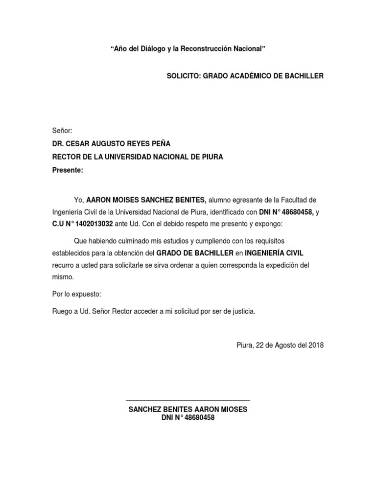 Solicitud Al Rector | PDF