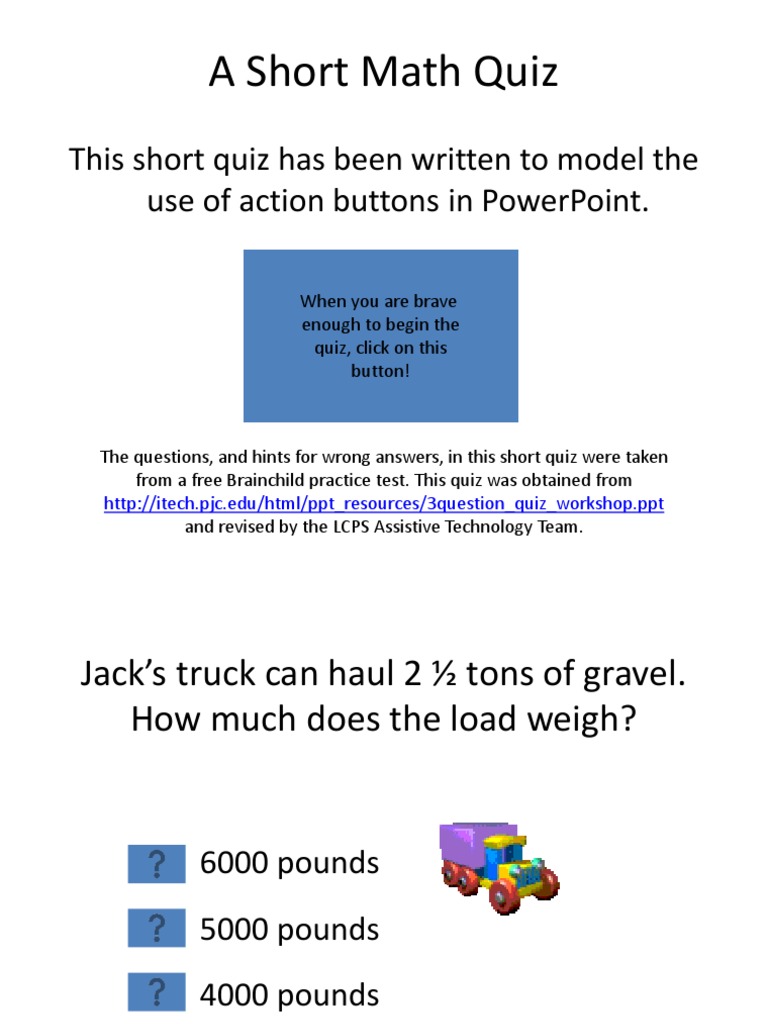 A Short Math Quiz | PDF