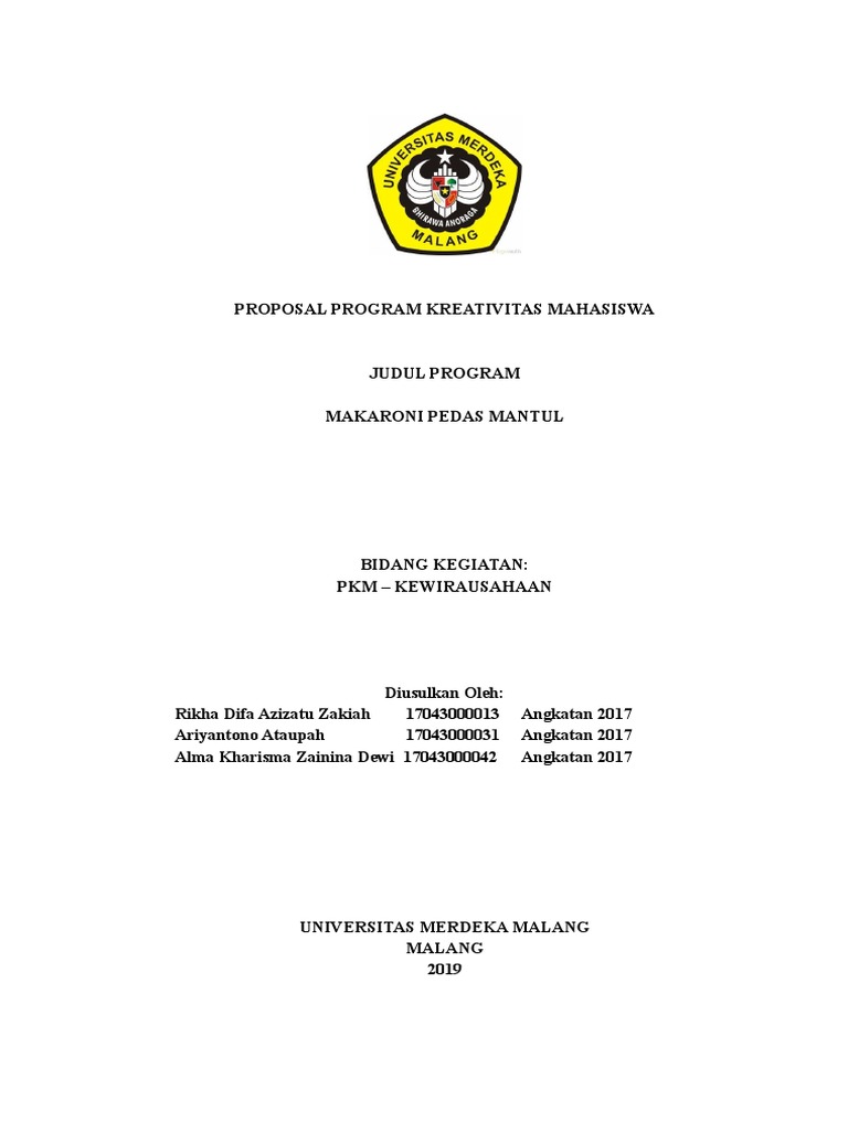 Proposal PKMK 3 | PDF
