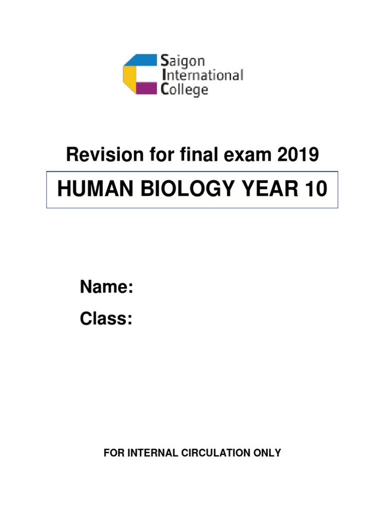Human Biology Year 10: Revision For Final Exam 2019 | PDF | Digestion ...