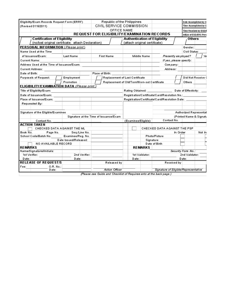 CSC Request For Eligibility PDF | PDF | Identity Document | Public Key Certificate