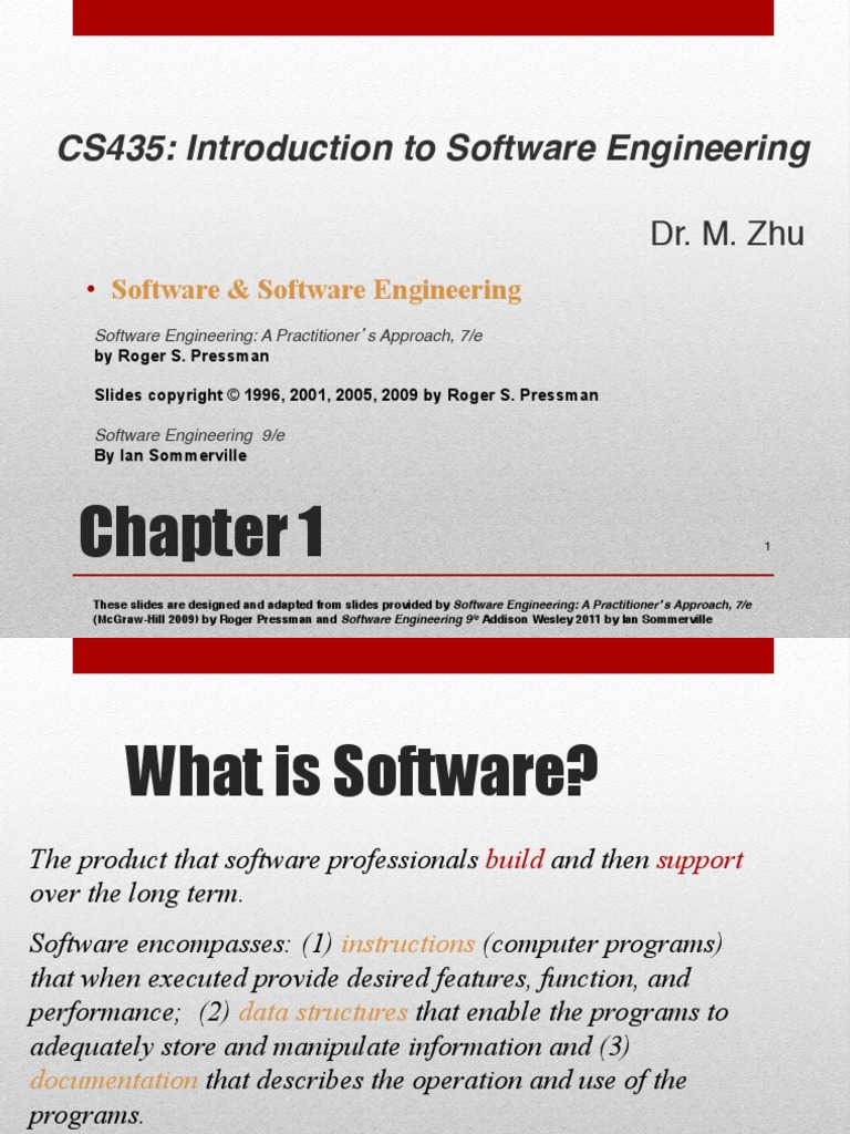 CS435: Introduction To Software Engineering!: Dr. M. Zhu " | PDF | Computer Science | Software