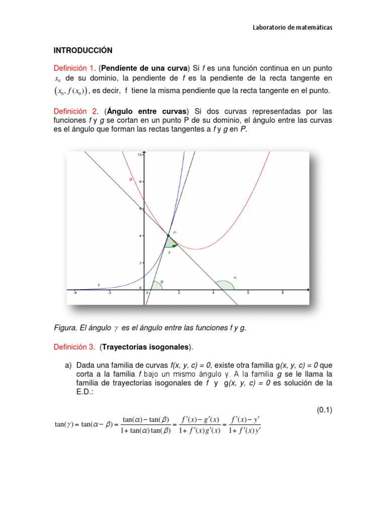 Trayectorias Isogonales v2 1 | PDF | Curva | Pendiente