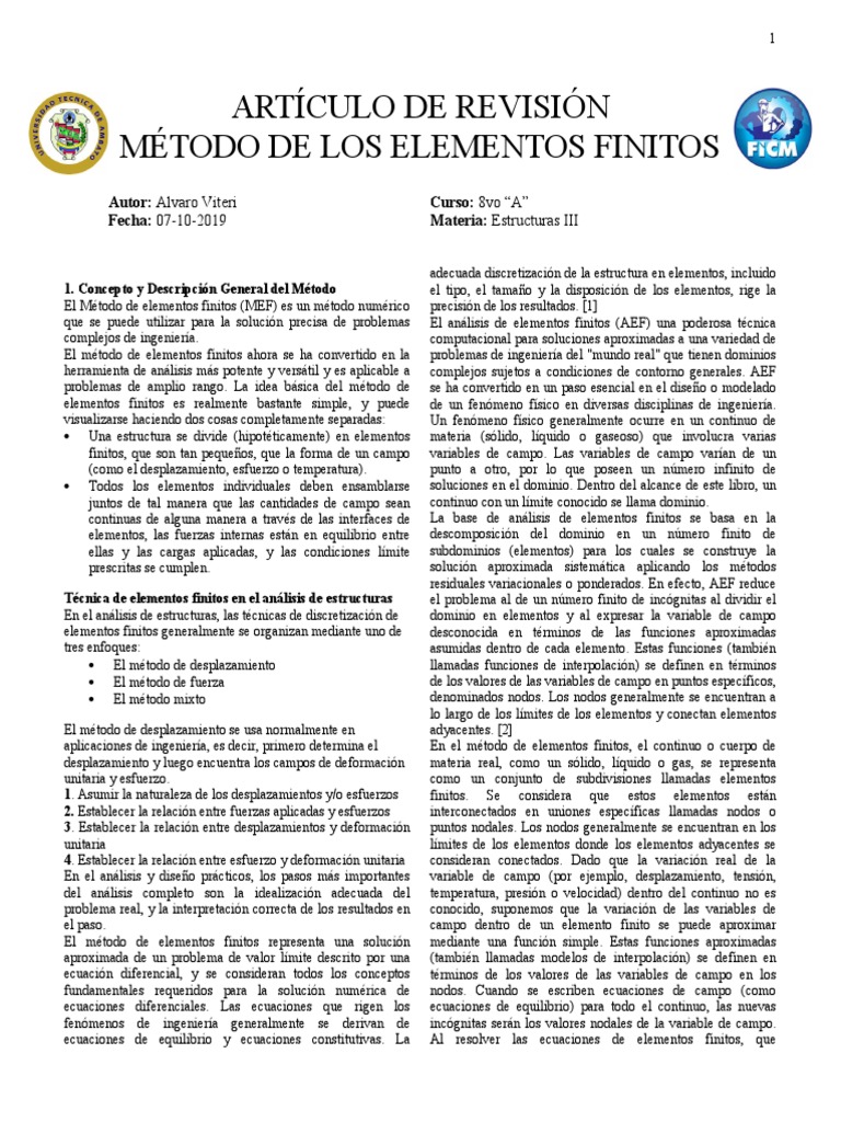 Introducción al Método de Elementos Finitos | PDF | Método de elementos ...