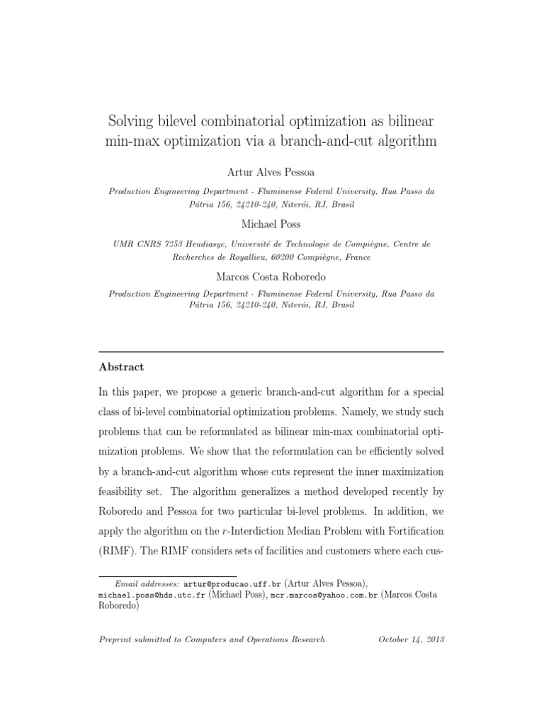 Solving Bilevel Combinatorial Optimization As Bilinear Min-Max Optimization Via A Branch-And-Cut ...