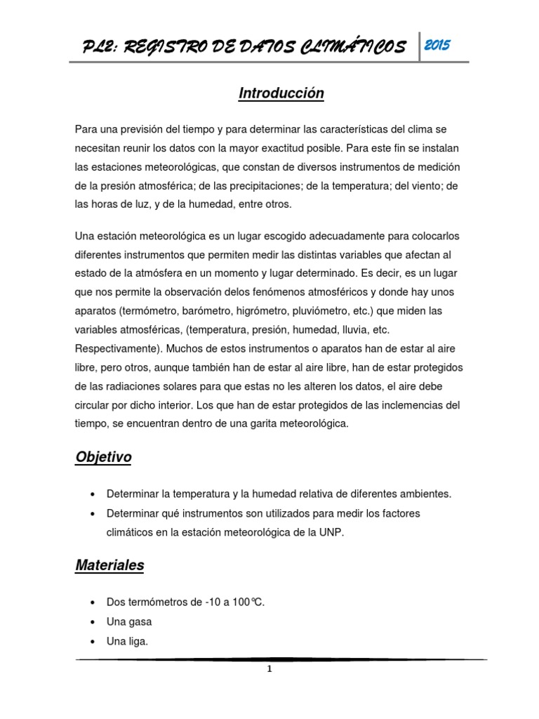 Datos Climaticos | PDF | Meteorología | Clima