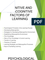 Cognitive and Metacognitive Factors in Learning | PDF | Metacognition | Learning
