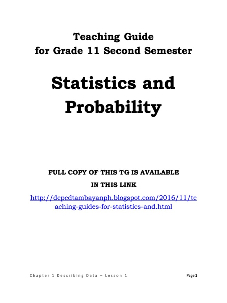 Statistics and Probability TG | PDF | Census | Statistics