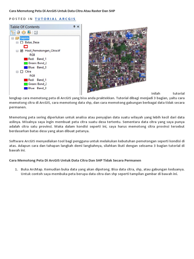 Cara Memotong Peta Di ArcGIS | PDF