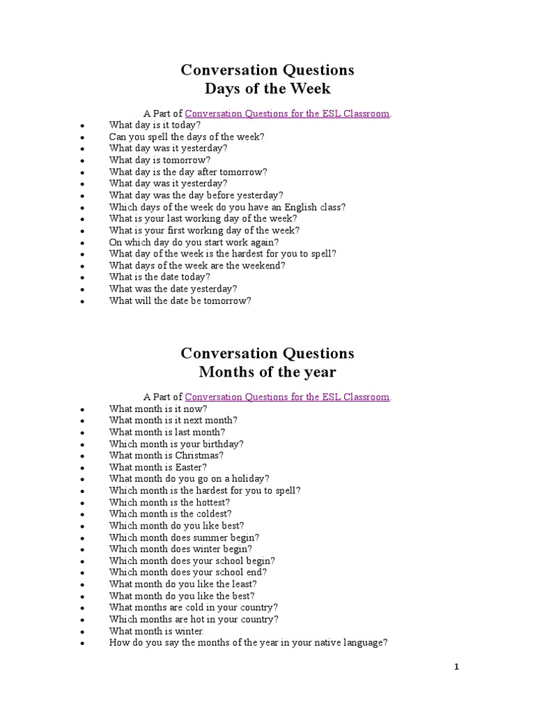 001 Conversation Questions | PDF