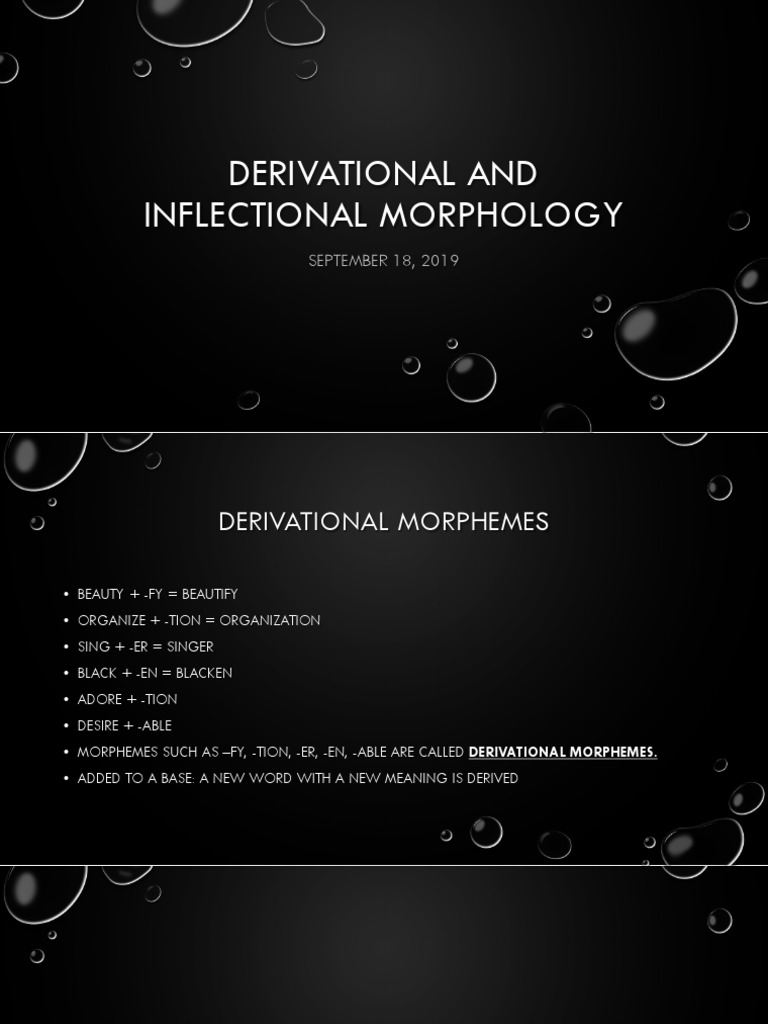 Derivational&Inflectional Morphology | PDF | Word | Lexicon