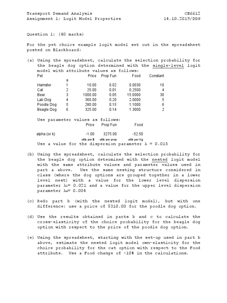 Logit Model Properties Assignment | PDF | Logistic Regression ...