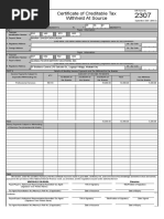 Bir Form 2307 Sample | PDF | Withholding Tax | Corporate Tax