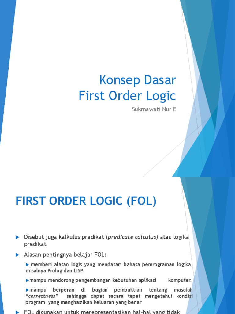 Materi 1 Konsep Dasar First Order Logic | PDF