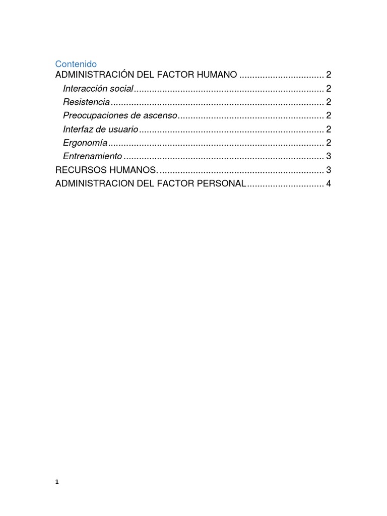 Factor Humano | PDF | Gestión de recursos humanos | Factores humanos y ...