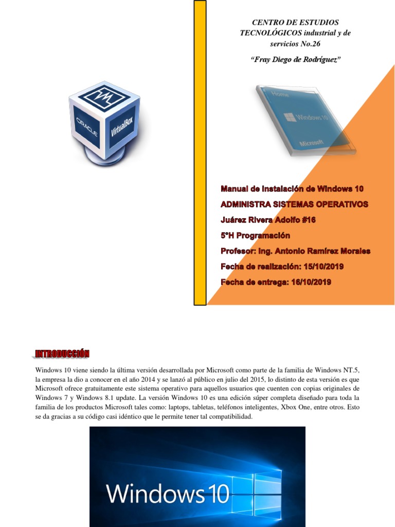 Manual de Instalación Windows 10 | PDF | Windows 10 | Microsoft Windows