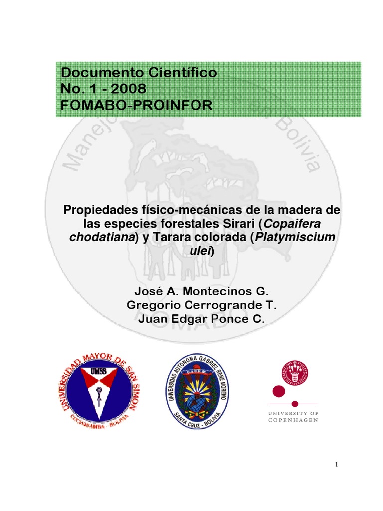 Montecinos Et Al. 2008 Propiedades Fisico Mecanicas de La Madera de Las ...