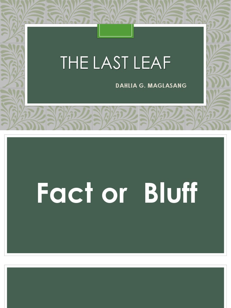 The Last Leaf | PDF | O. Henry | Narrative